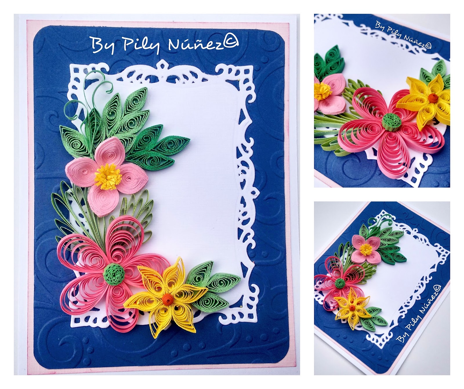 Tarjetas florales en Filigrana/ Quilling Floral Cards (By Pily Núñez)