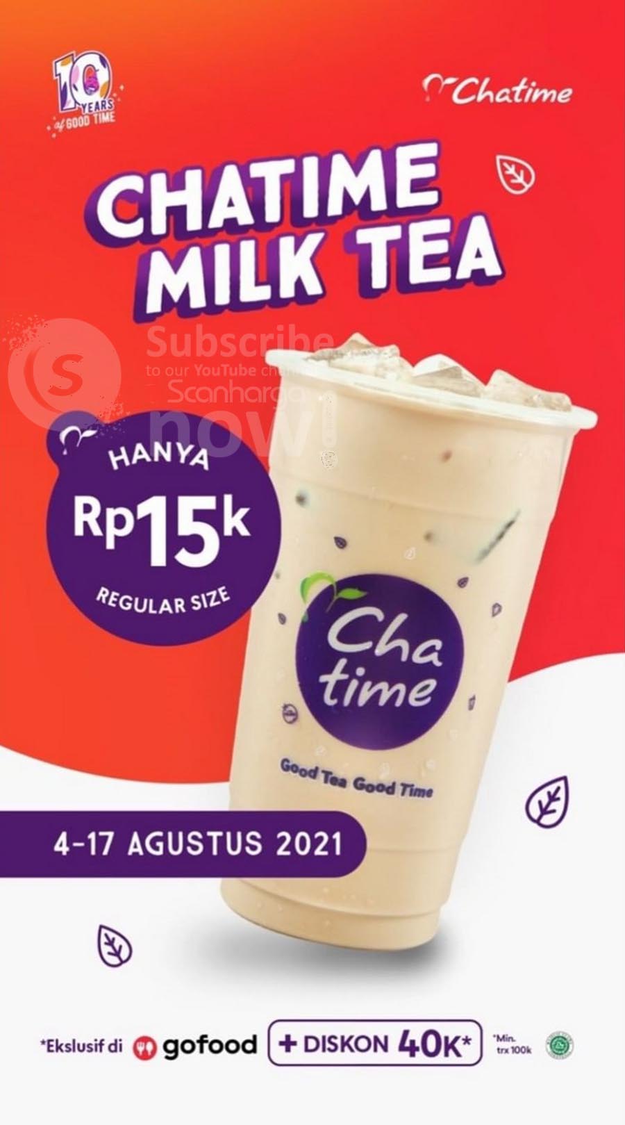 Promo Chatime MILK TEA harga hanya Rp. 15.000 - scanharga