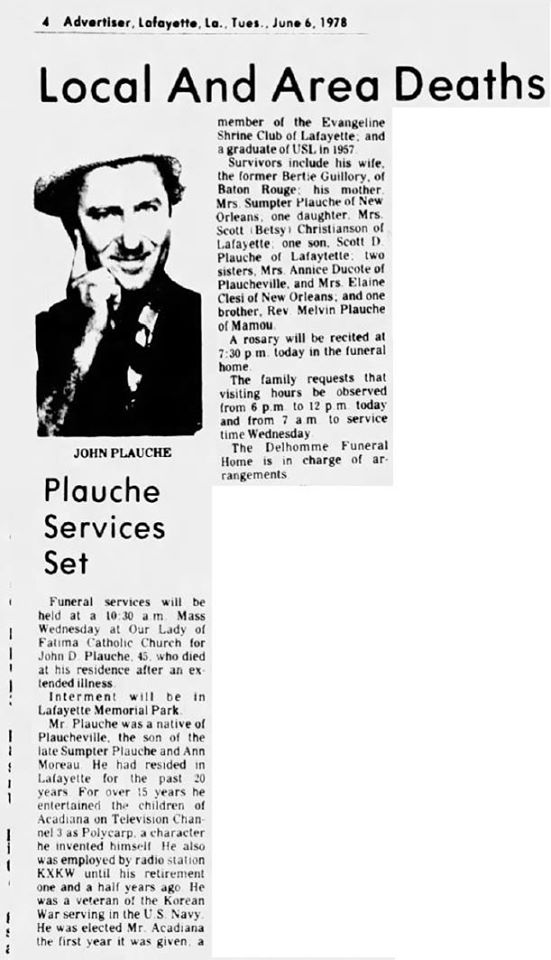 Bayou Teche Dispatches: Remembering Polycarp: A Cajun TV Show Host for ...
