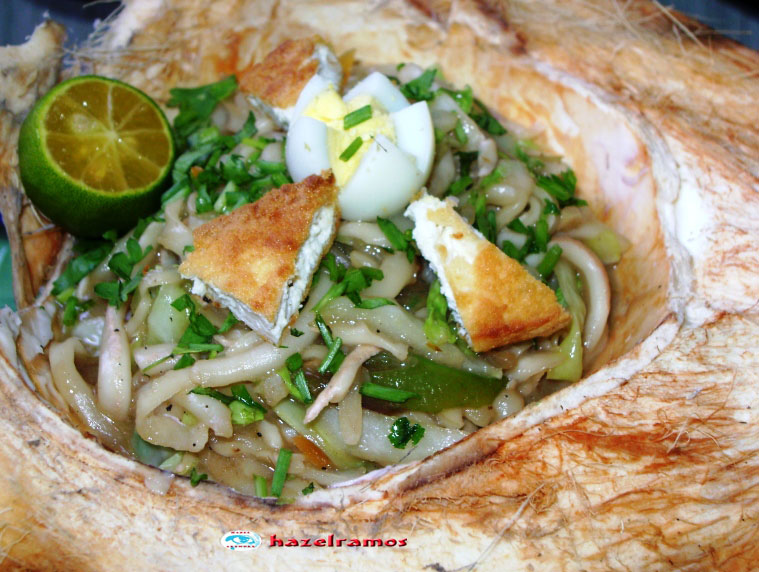 i am the cook!: Tofu Pansit Buko (Sauteed Young Coconut Strips in Tofu ...