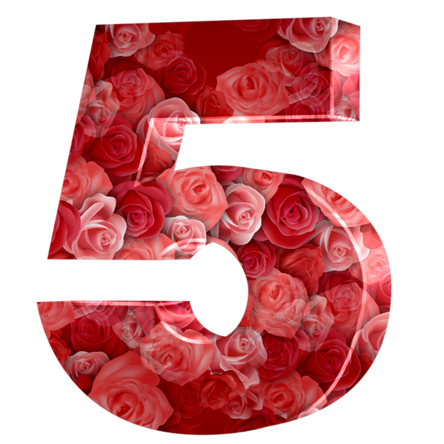 M. Michielin Alphabets: RED ROSES SEAMLESS ALPHABET, NUMBERS AND ICONS PNG
