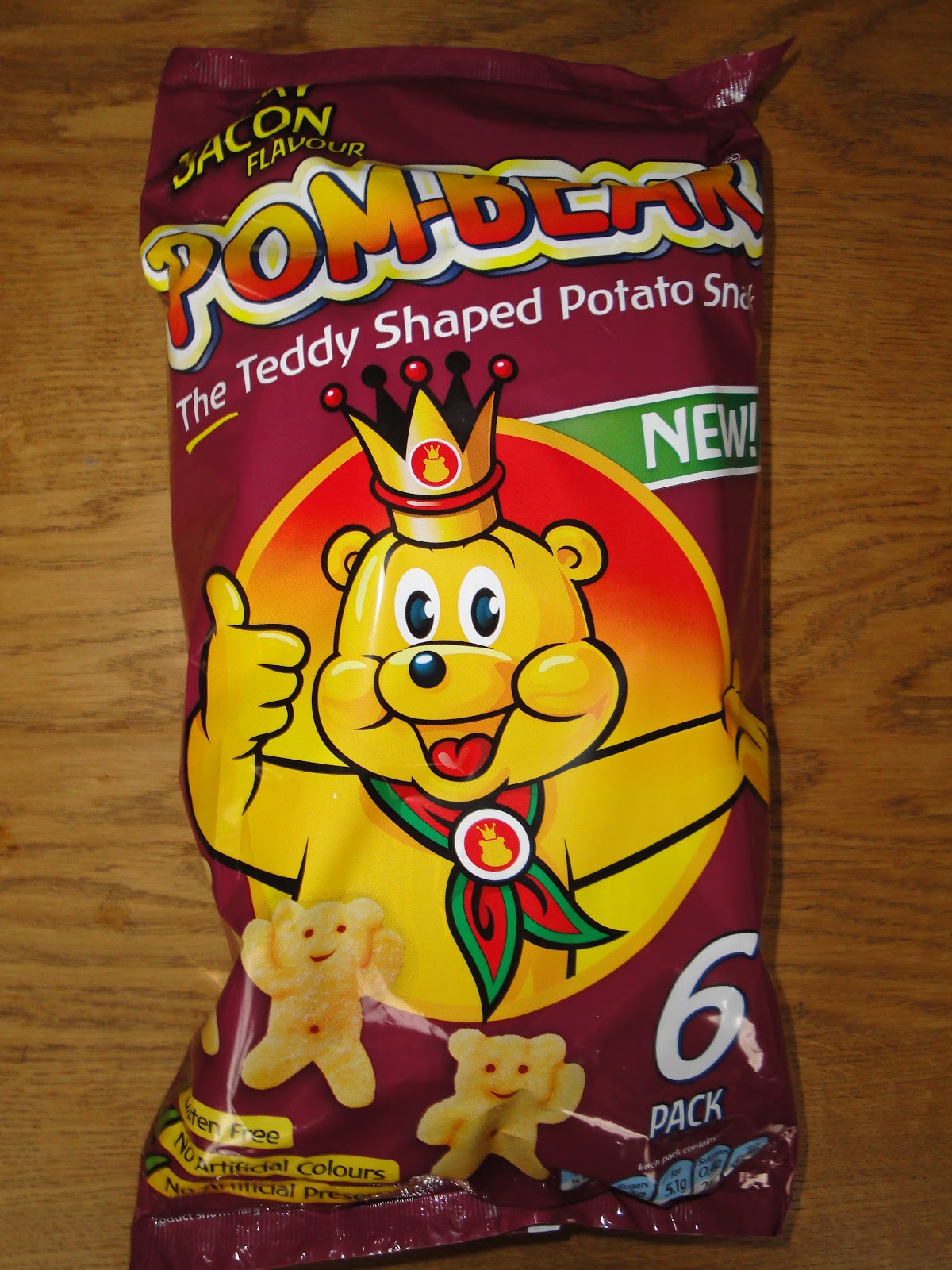 Grocery Gems: Pom-Bear Teddy Shaped Potato Snack Smoky Bacon Flavour (£ ...