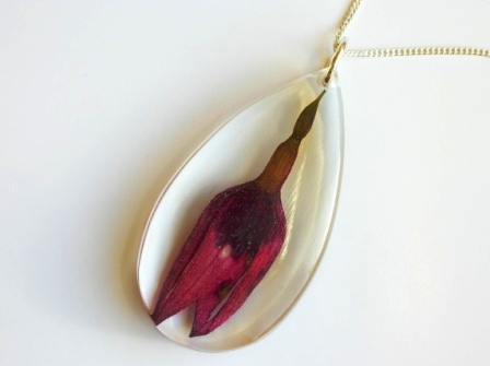 Shpangle Jewellery: Real pressed Fuchsia flower jewellery