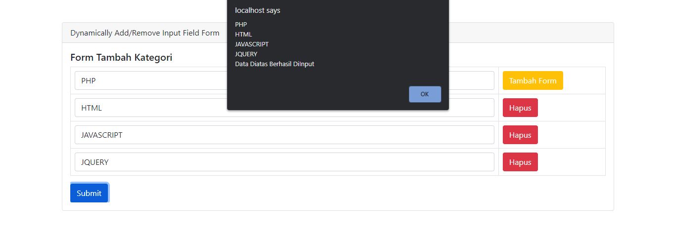 Cara Membuat Dynamically Add/Remove Input Field Form Pada PHP Dan ...