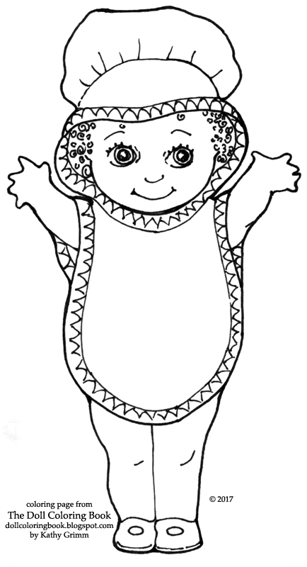 This Kewpie wants a hug! | The Doll Coloring Book