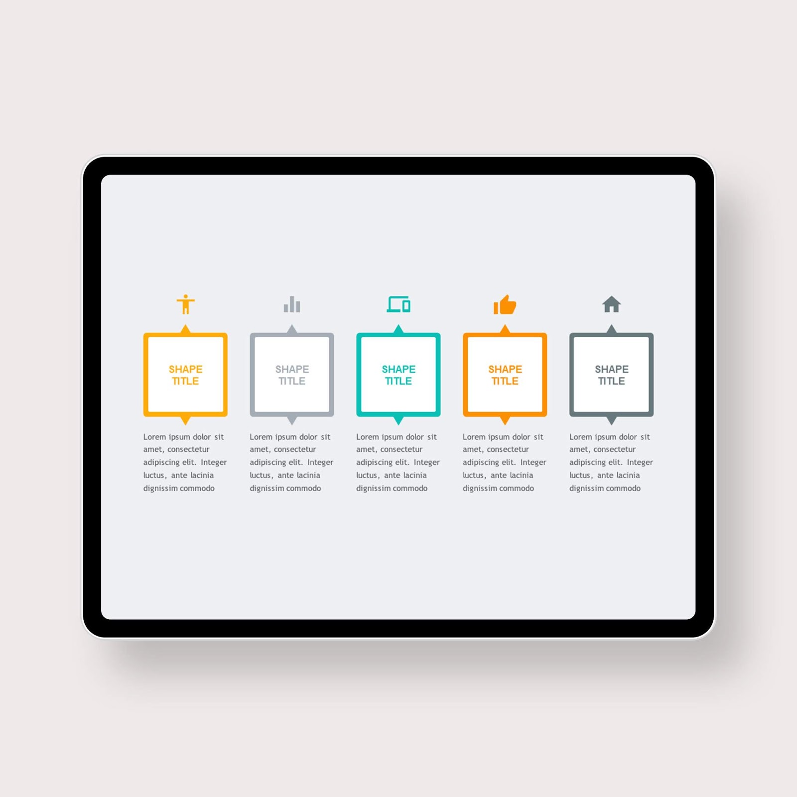 Horizontal Box List View PowerPoint Template - PowerPoint Free