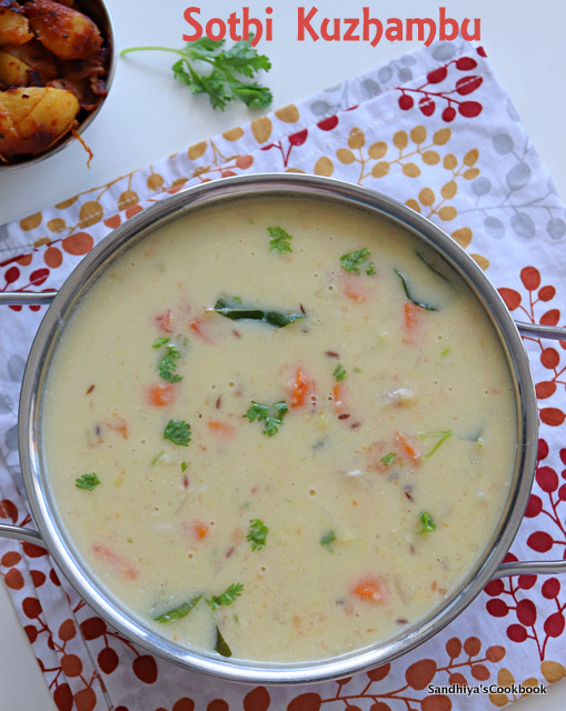 Sandhiya's Cookbook: Sothi | Sodhi Kulambu| Tirunelveli Sothi(Coconut ...