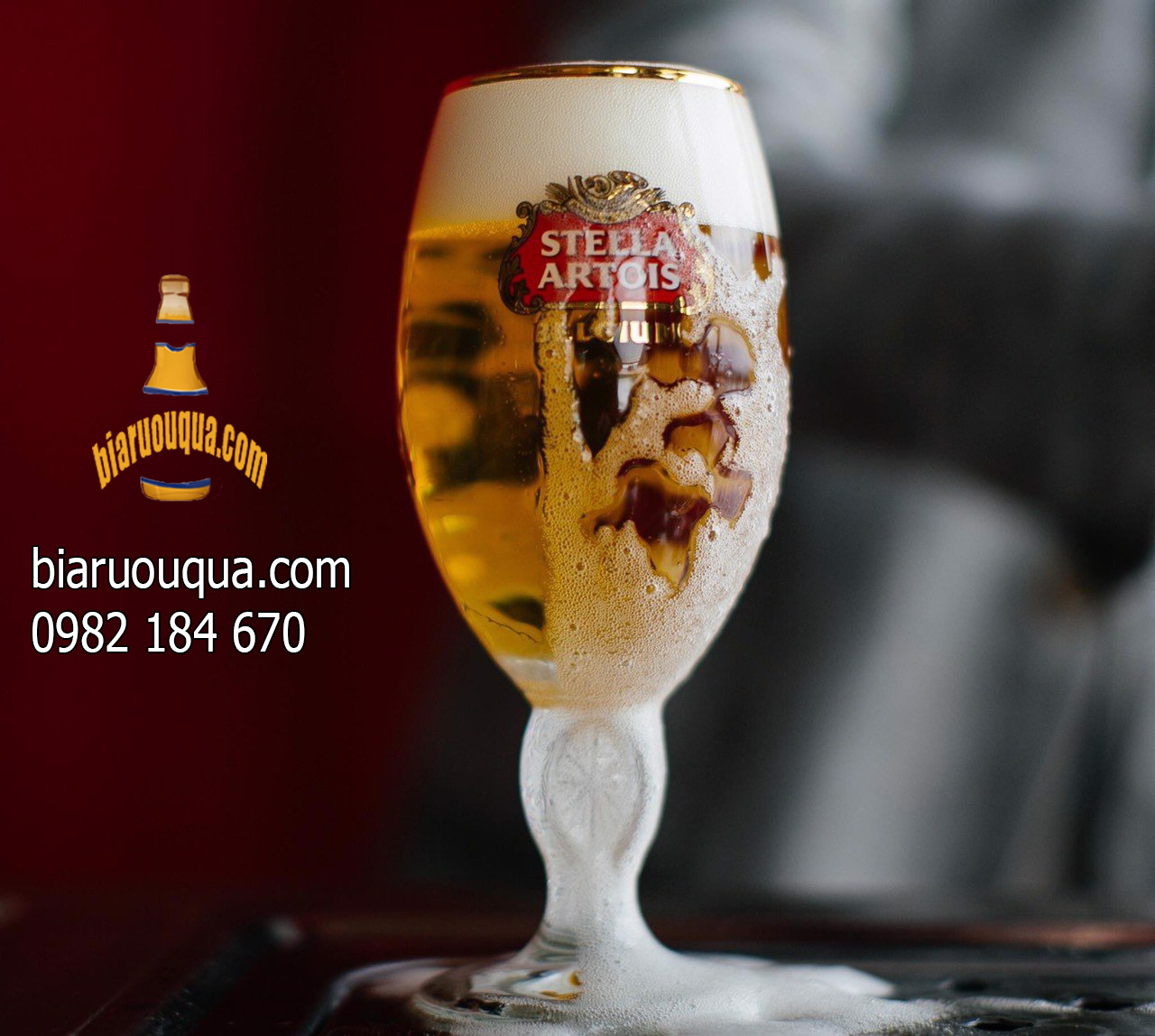 Bộ ly uống bia Stella Artois pha lê 6 chiếc nhập khẩu Bỉ