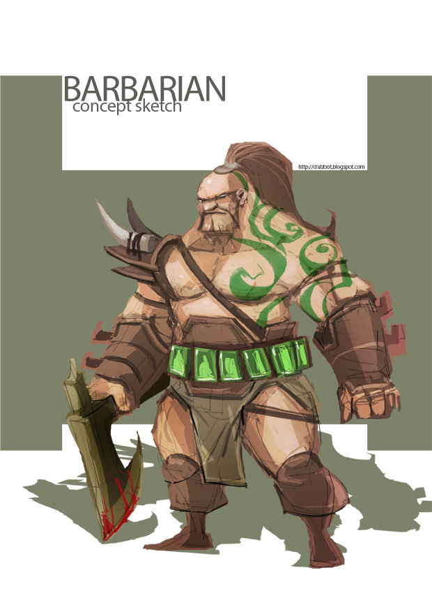 Crabbot: Barbarian concept sketch