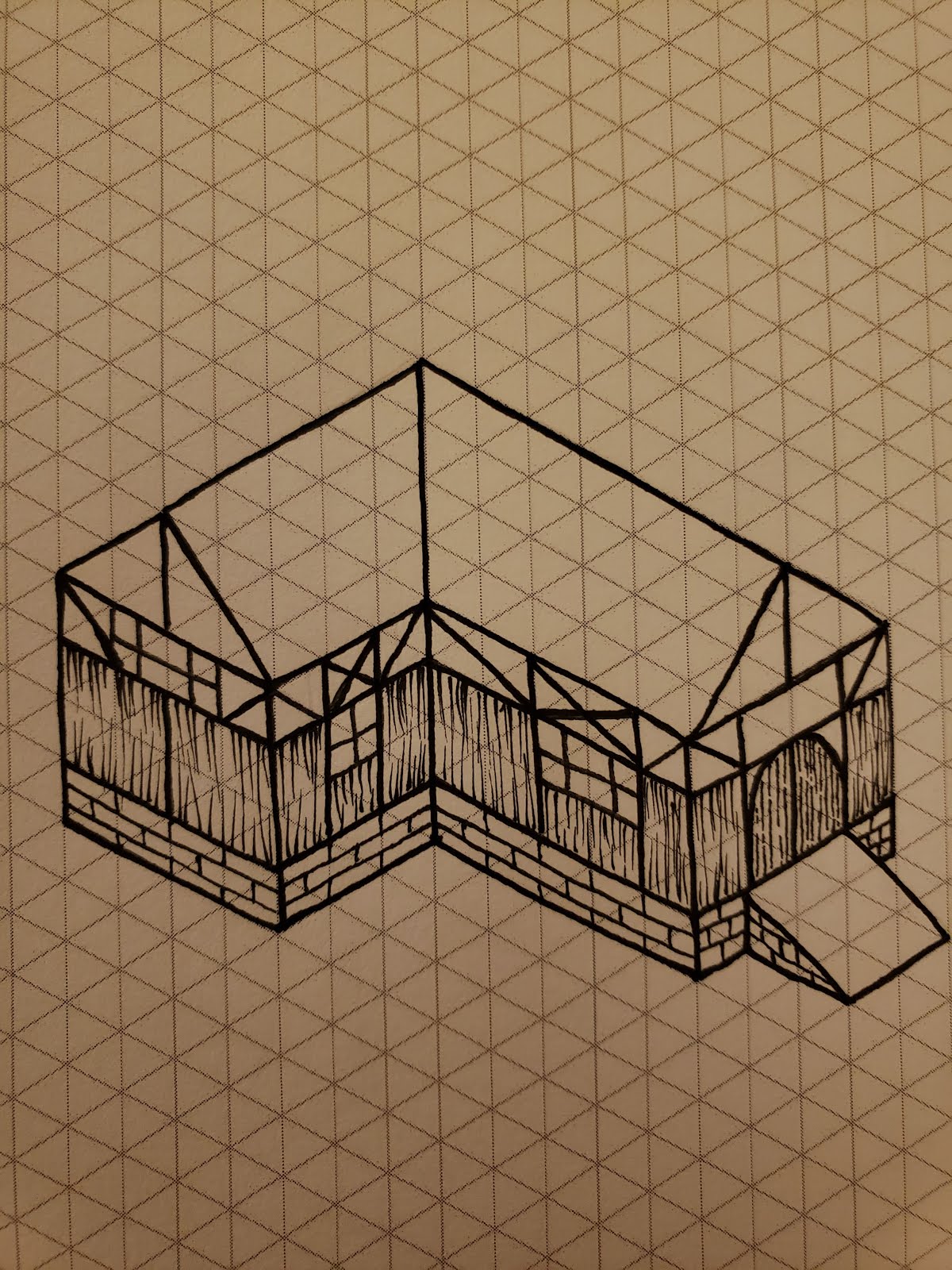 Simple Isometric House Drawing