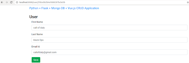Vue.js + Python + MongoDB CRUD example