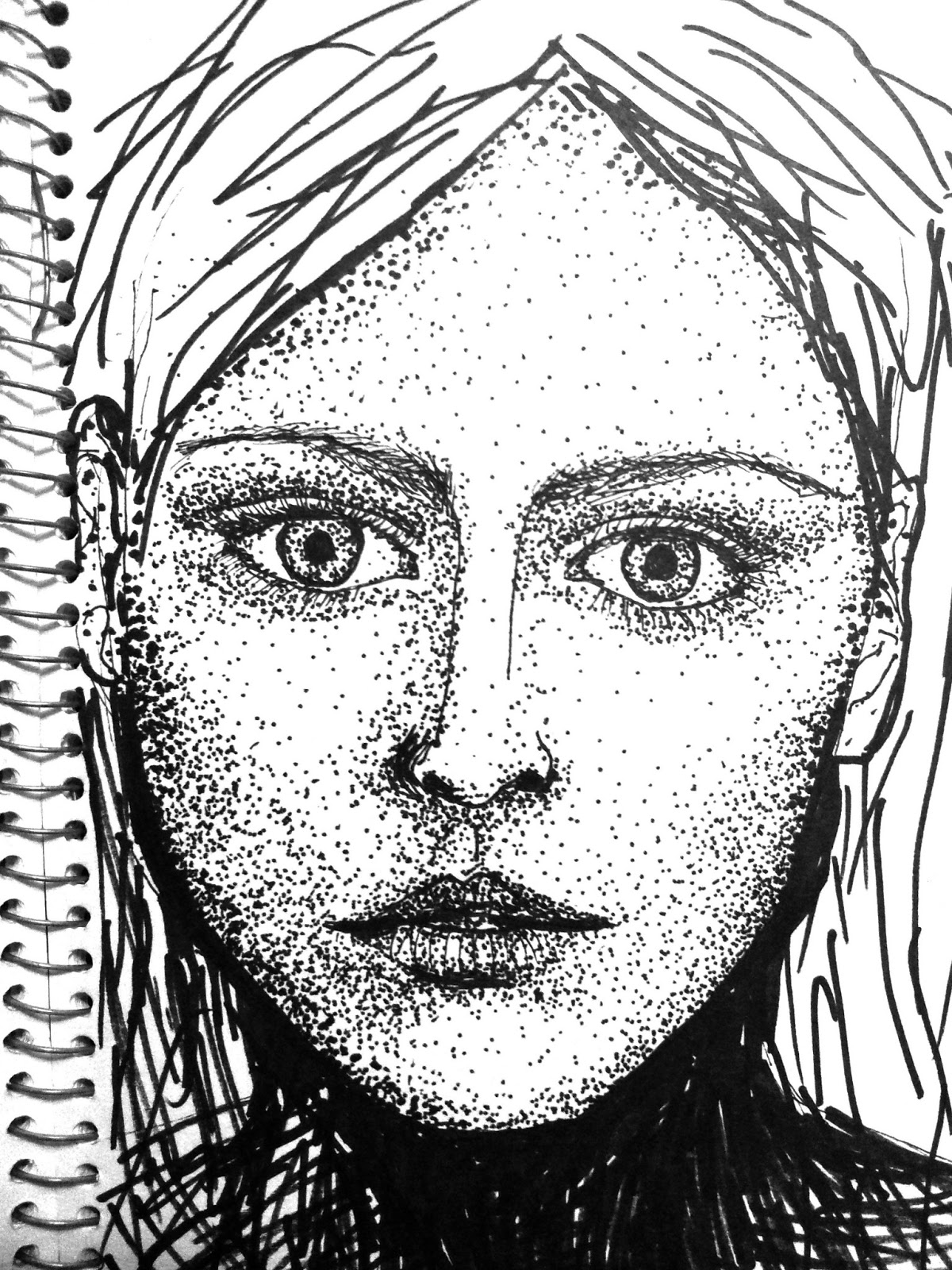 Stippling face test 1 | Aggie's Drawings