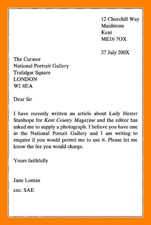 Semi Formal Letter Format - Formal Letter