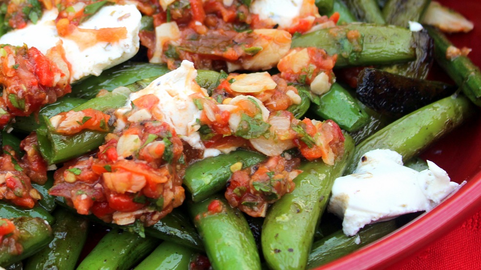 52 Ways to Cook: Goat Cheese Garlic Salsa Green Beans - Grilling Time ...
