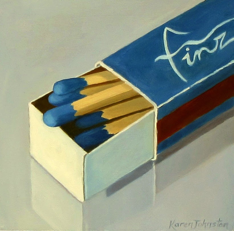 KAREN JOHNSTON SMALL PAINTINGS: Blue Matches