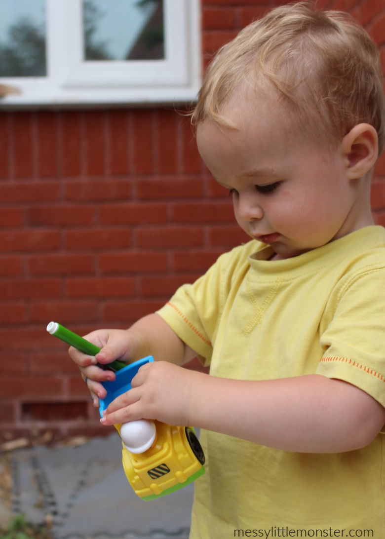 Mark Making - Drawing with Cars - Messy Little Monster