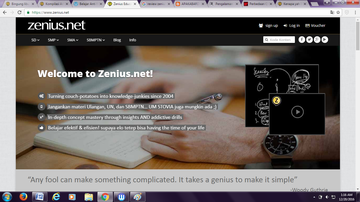 Kesulitan Jurusan IPA Tidak Masalah dengan Adanya Zenius