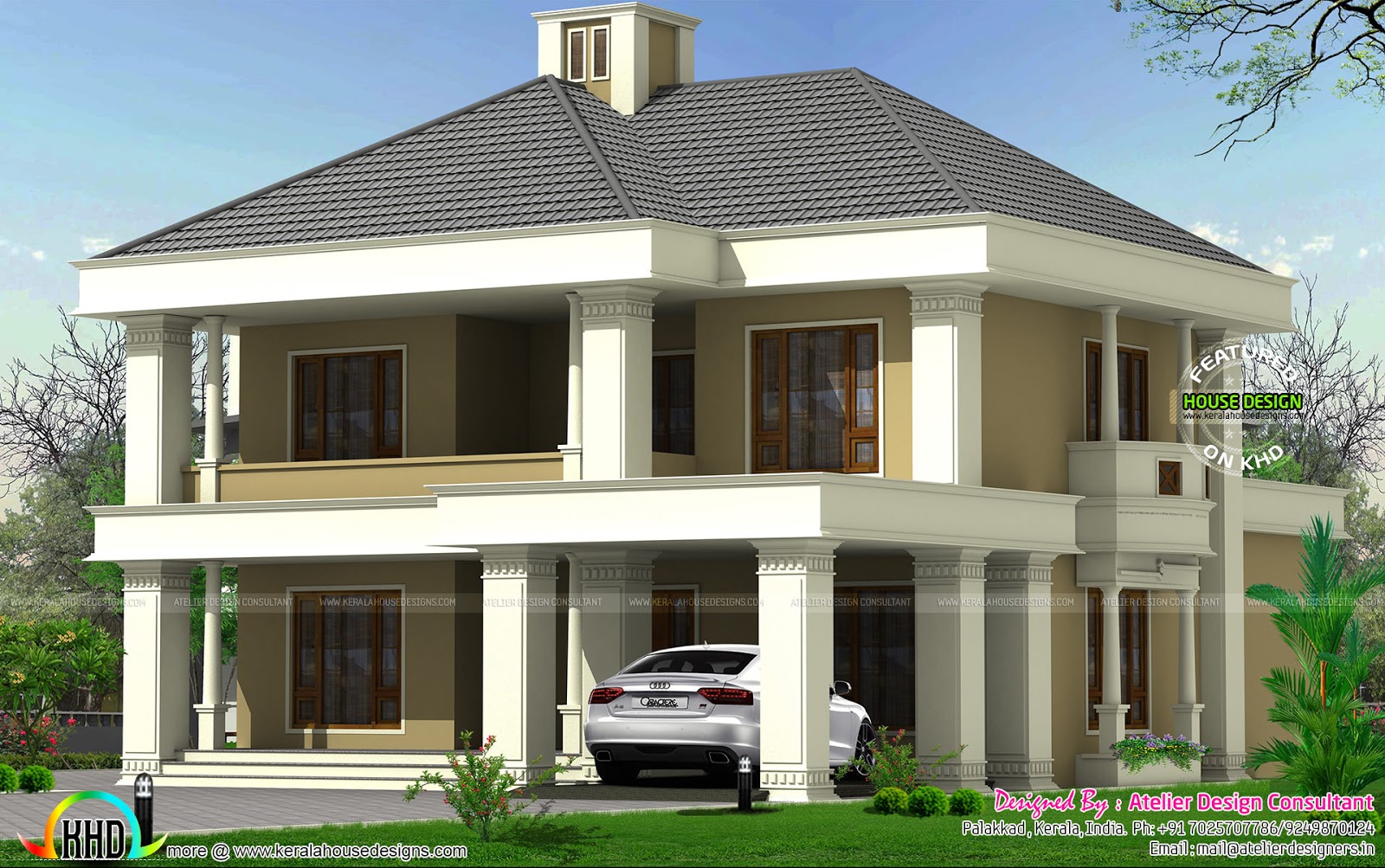 homes-design: Colonial model house in 2000 sq-ft