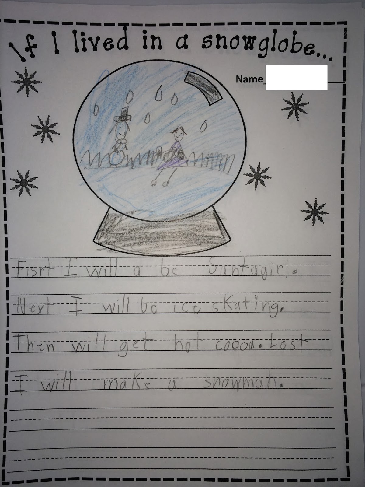 Ms Molitors First Grade If I Lived In A Snow Globe