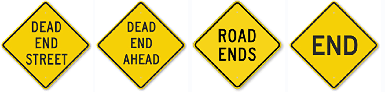 Dead End Ahead Sign