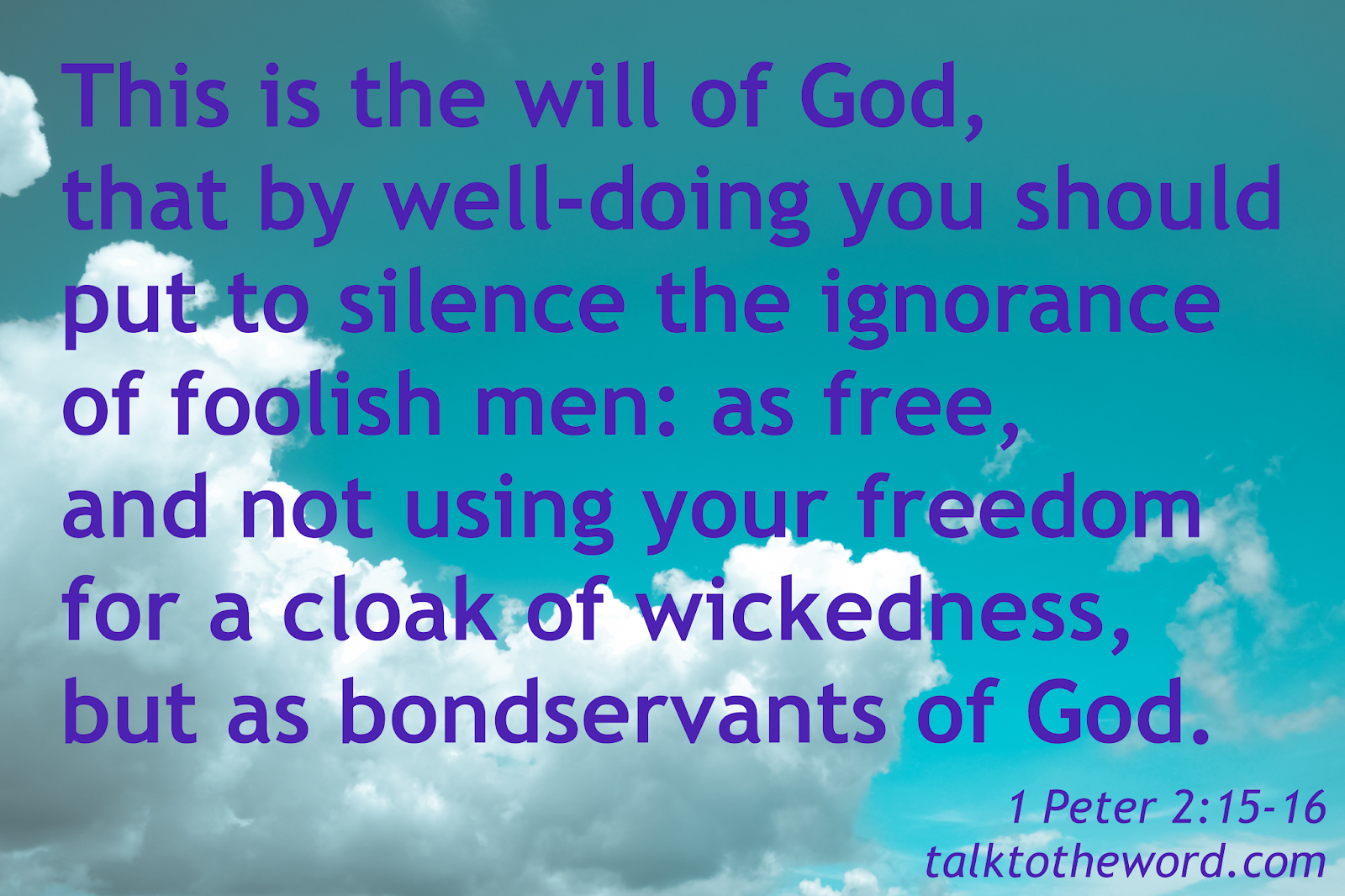 1 Peter 2 15 16 1 Peter 2 15 16