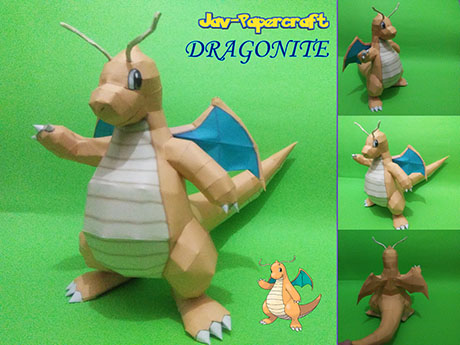 Pokemon: Dragonite Papercraft | Paperized Crafts