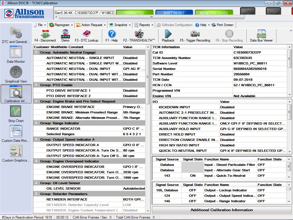Calibration Information on ALLISON DOC Software (ALLISON Transmission ...
