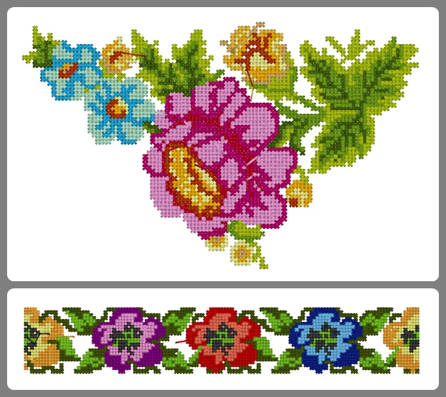 set1086--modele flori in punct cruce