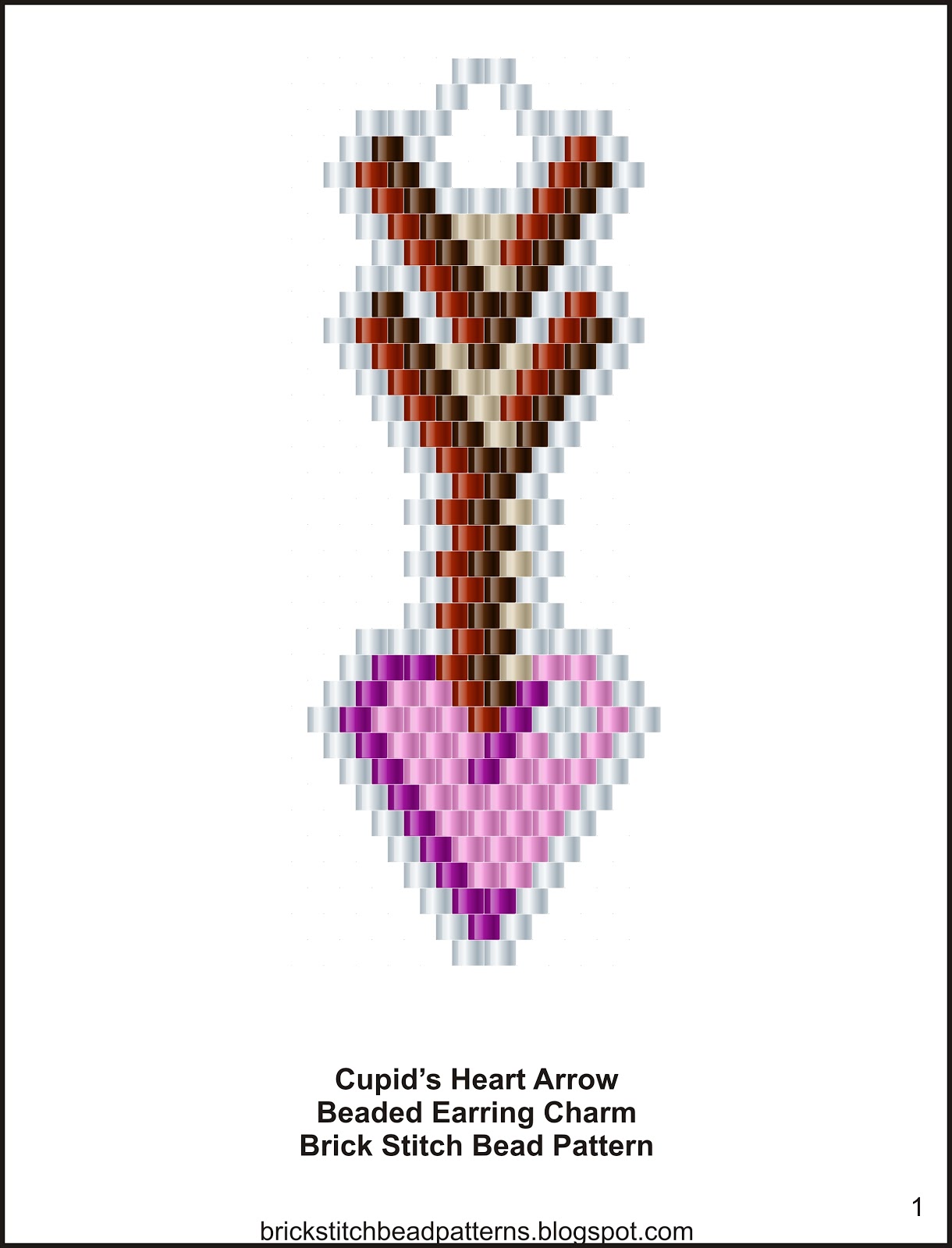 Brick Stitch Bead Patterns Journal: Cupid's Heart Arrow Brick Stitch ...