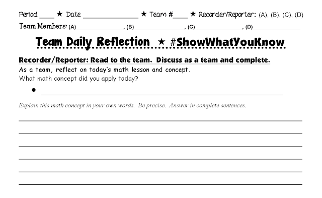 Rockstar Math Teacher ★: My New Idea: Collaborative Team Daily Reflections