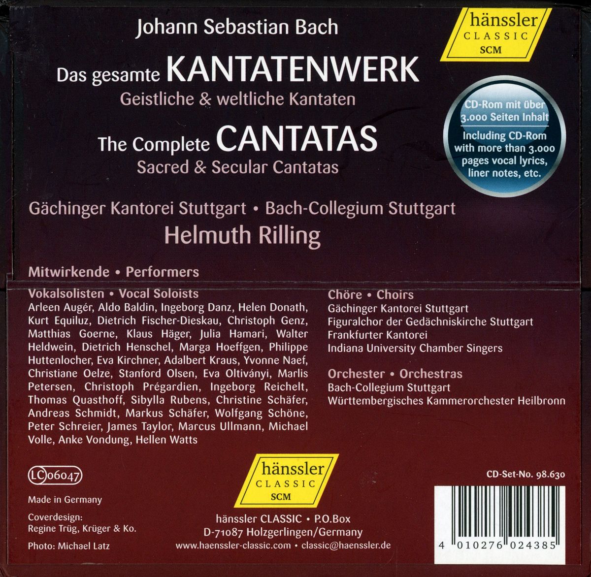 makdelart - classique: BACH. The Complete Cantatas (Helmuth Rilling ...
