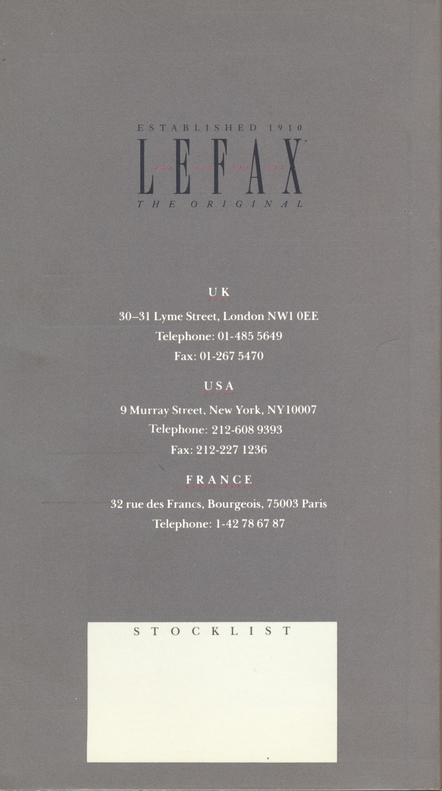 Philofaxy: Lefax 1989 - 1990 Catalogue