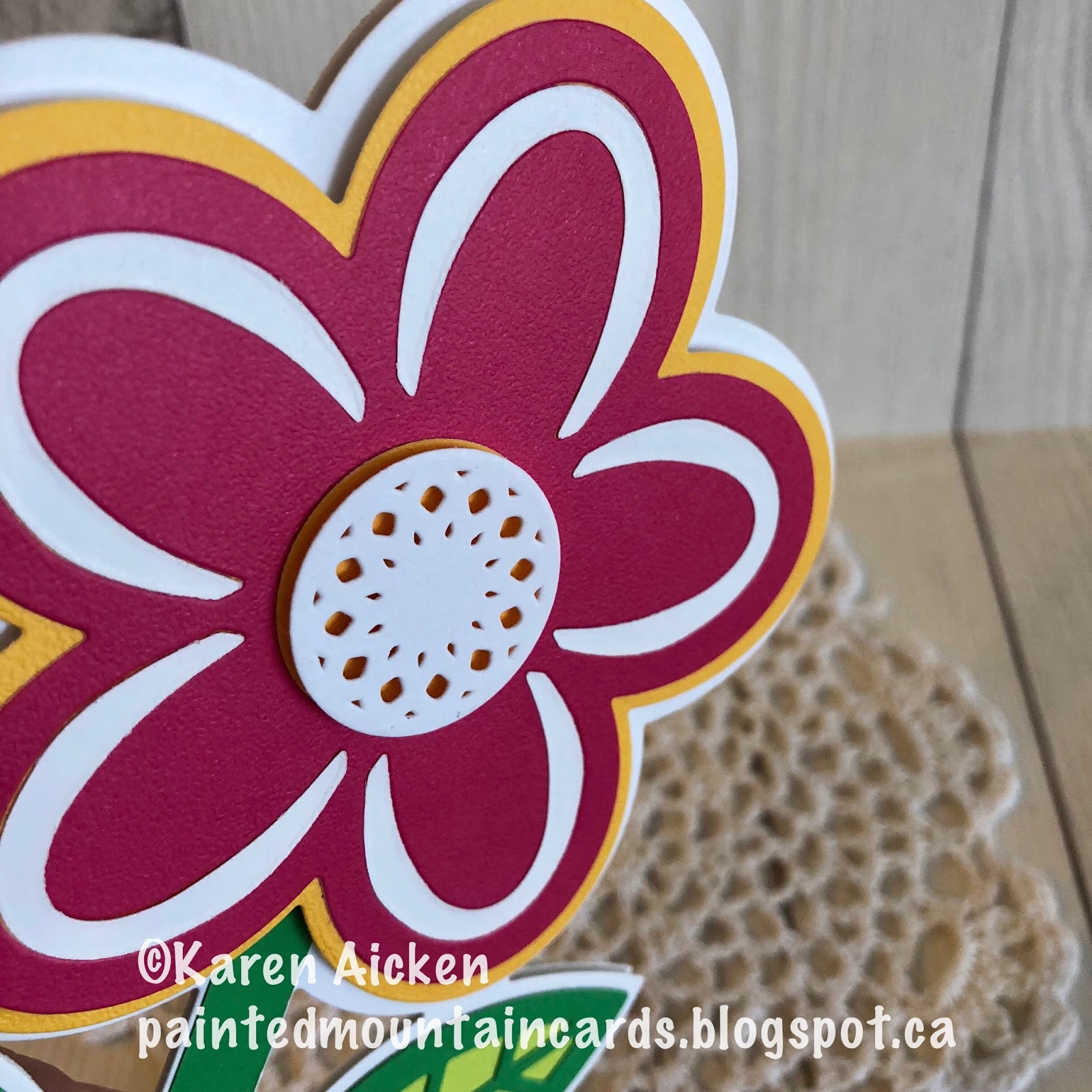 Painted Mountain Cards: Second Pair of Flower Shaped Cards