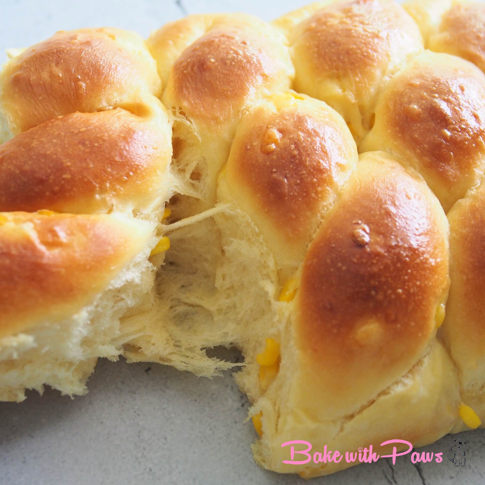 Sweet Corn Soft Sourdough Bread - BAKE WITH PAWS