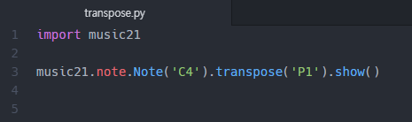 Python music21.note.Note().transpose():산을 붉게 물들이는 꽃