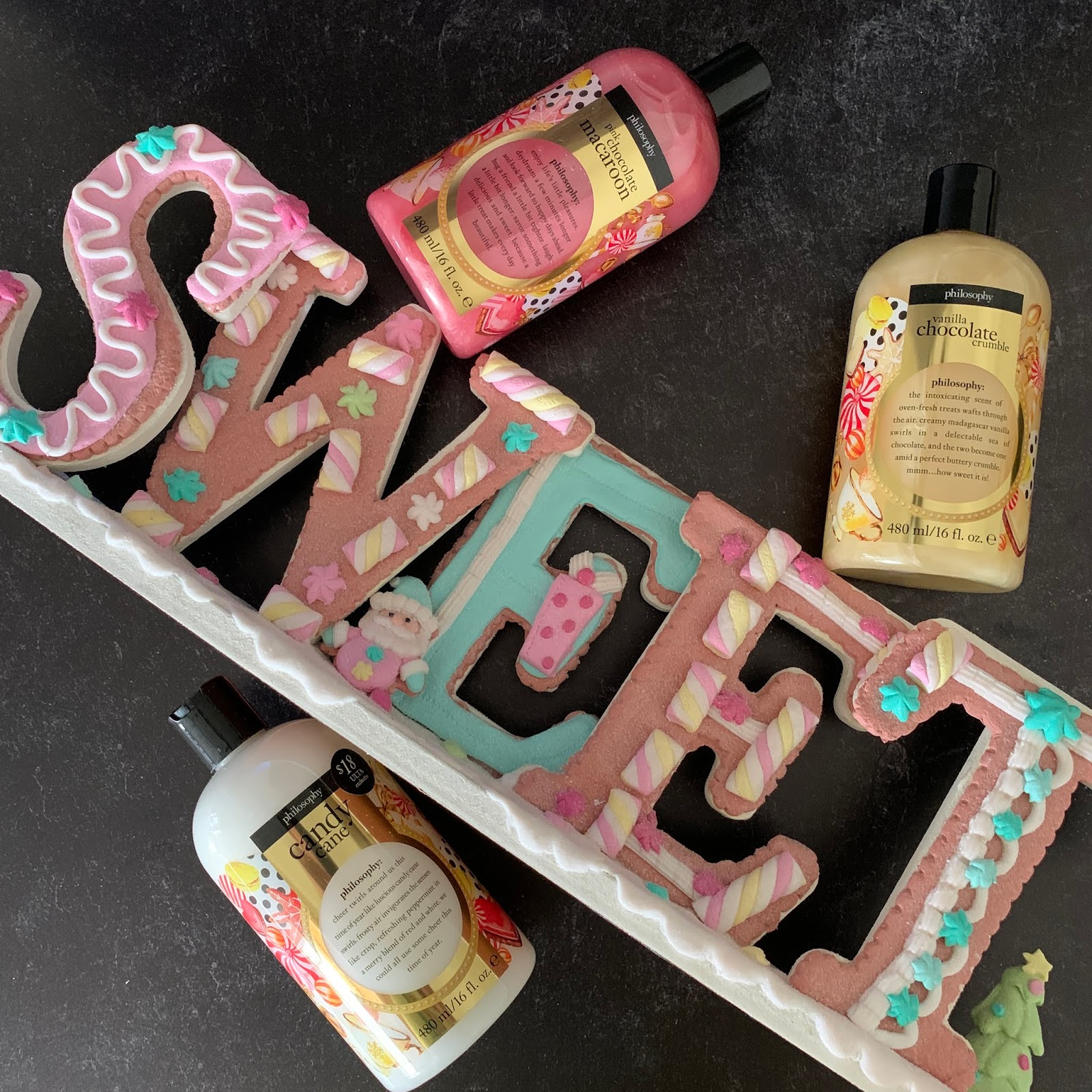 Philosophy Pink Chocolate Macaroon, Vanilla Chocolate Crumble, Candy ...