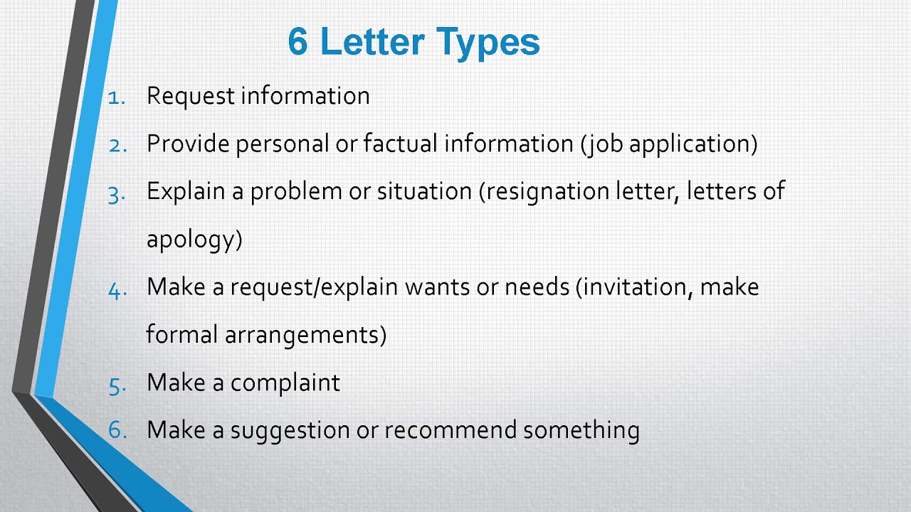 Different Types Of Letter Writing - Formal Letters