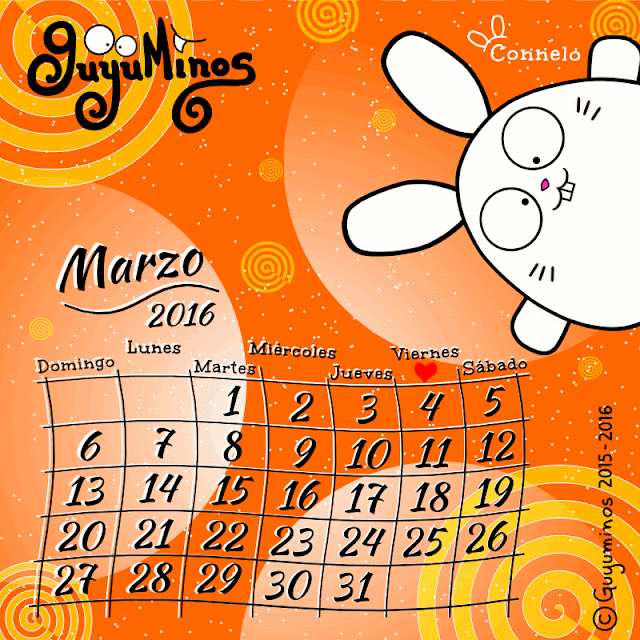 Calendario Marzo 2016 ©Guyuminos