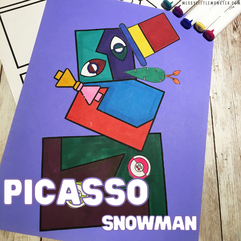 Picasso Snowman Craft - Messy Little Monster