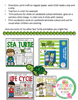 Sea Turtle Life Cycle Easy Craft ~ Preschool Printables