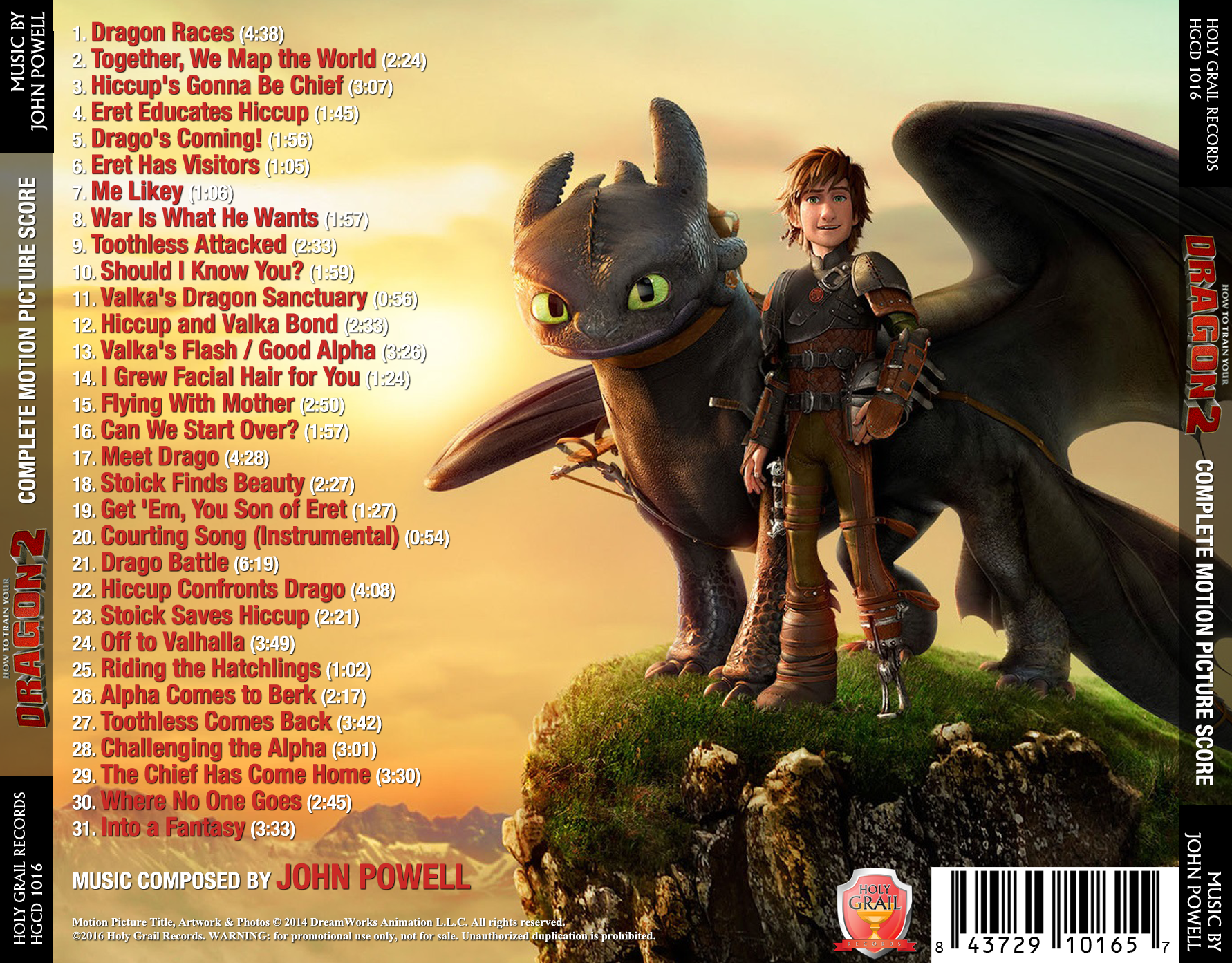 Holy Grail Records Vintage: How To Train Your Dragon 2 (Complete Score ...