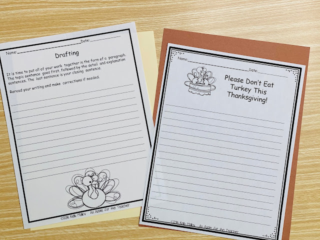An Apple For The Teacher: Please Don't Eat The Turkey! Fun Writing Prompt