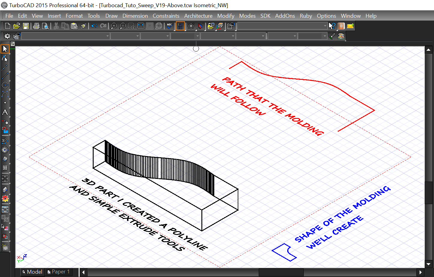 TurboCAD, le coffre à outils CAO - The CAD toolbox: Turbocad Sweep tool ...