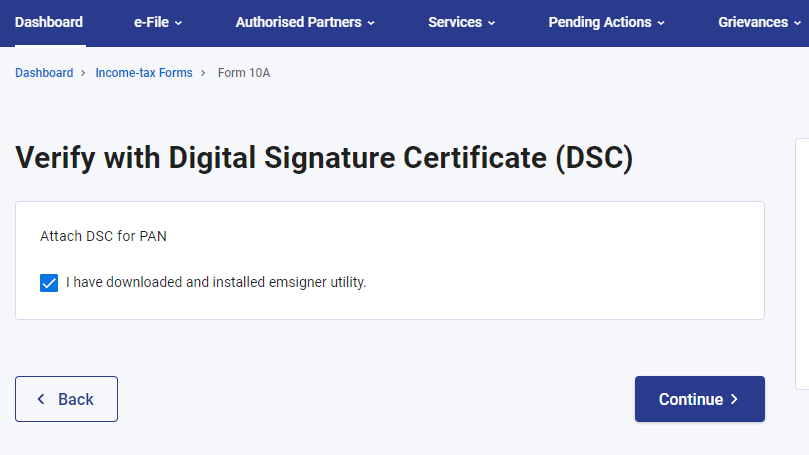 How to File Form 10A on New E-Filing Portal