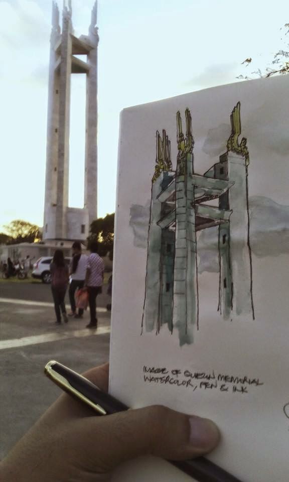 Urban Sketchers Manila: January Sketchwalk at Quezon Memorial Circle