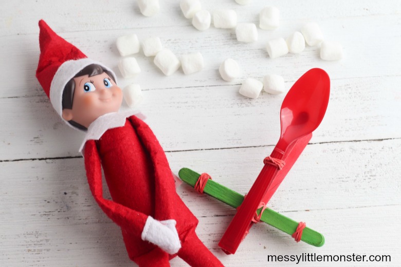 Marshmallow catapult - elf on the shelf printable - Messy Little Monster