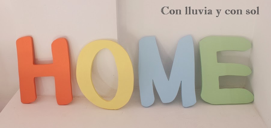 Con lluvia y con sol: LETRAS DE MADERA HOME DE COLORES PARA PARED