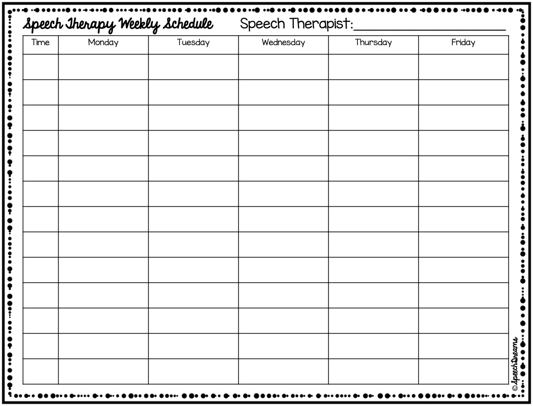 Speech Dreams: Schedule Speech Therapy FREEBIE
