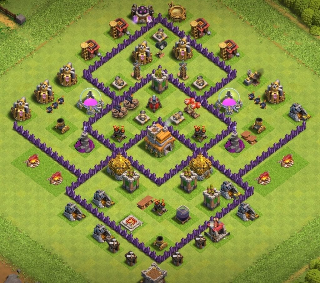 Top 16 mẫu xếp base coc thủ nhà chính Hall 7 | Clash of Clans Việt