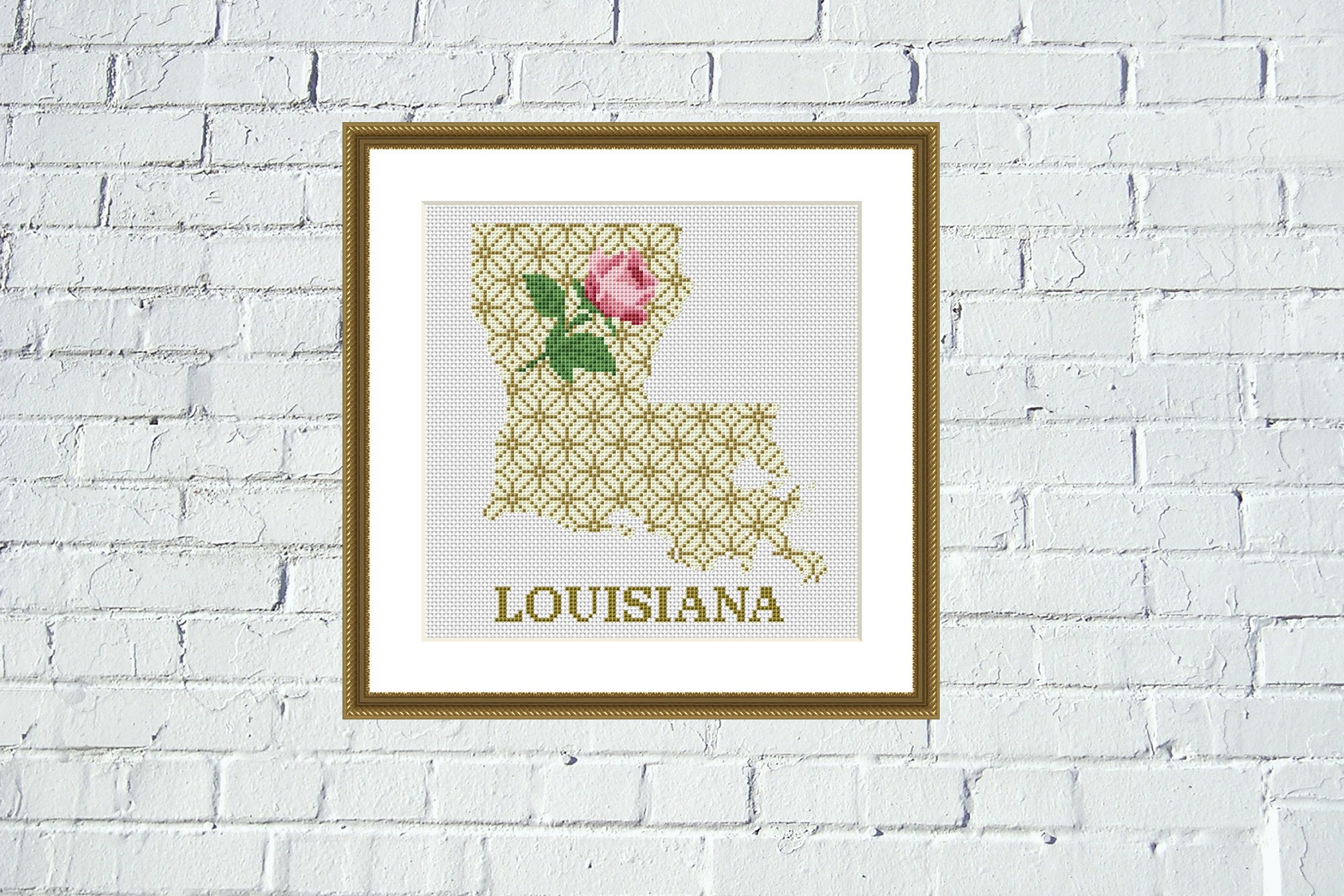 Tango Stitch easy cross stitch designs: Louisiana map cross stitch ...
